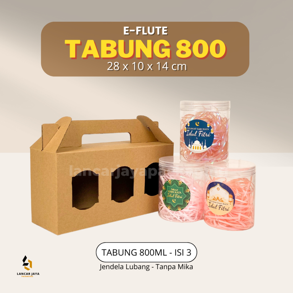 Jual Box Toples Tabung 800 gram Isi 2 19x10x14 Dus Jinjing E-Flute ...
