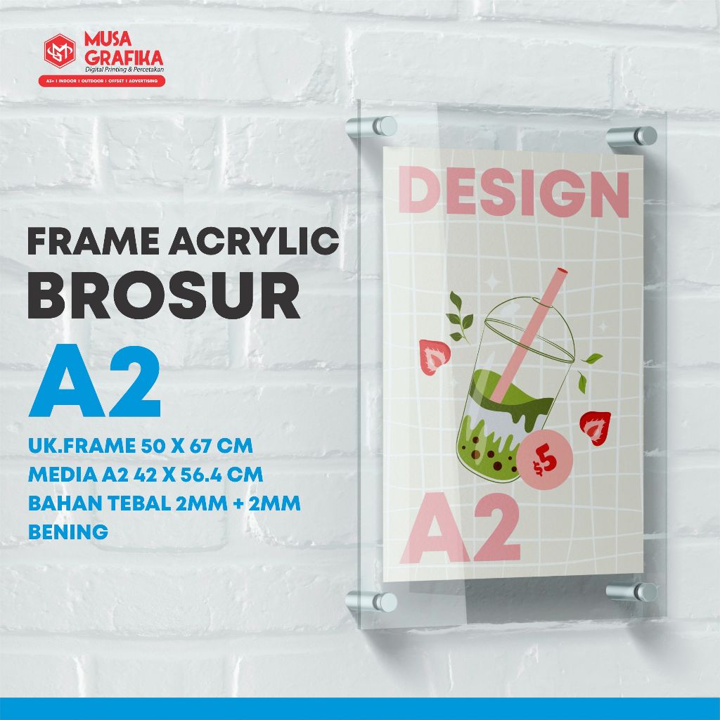 Jual Frame Bingkai Display Poster Akrilik Menu Dinding - Ukuran A2 ...