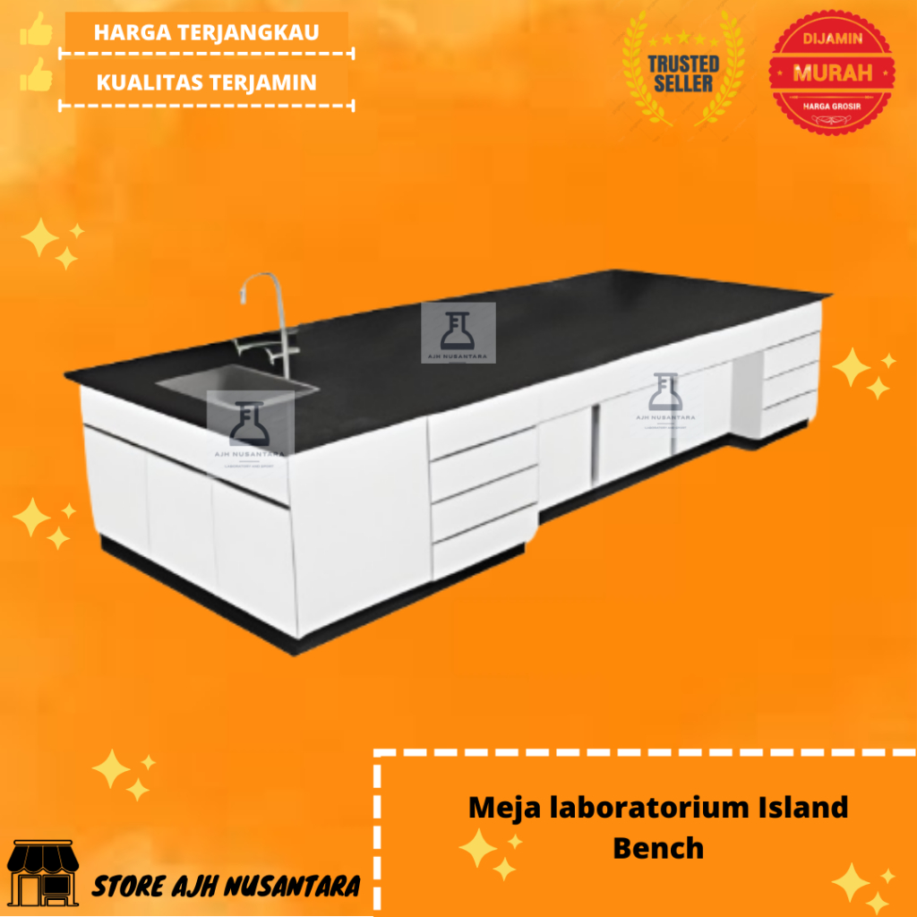 Jual Meja Laboratorium Island Bench, ISB-3 Chemsurf: 3000x1500x850mm ...