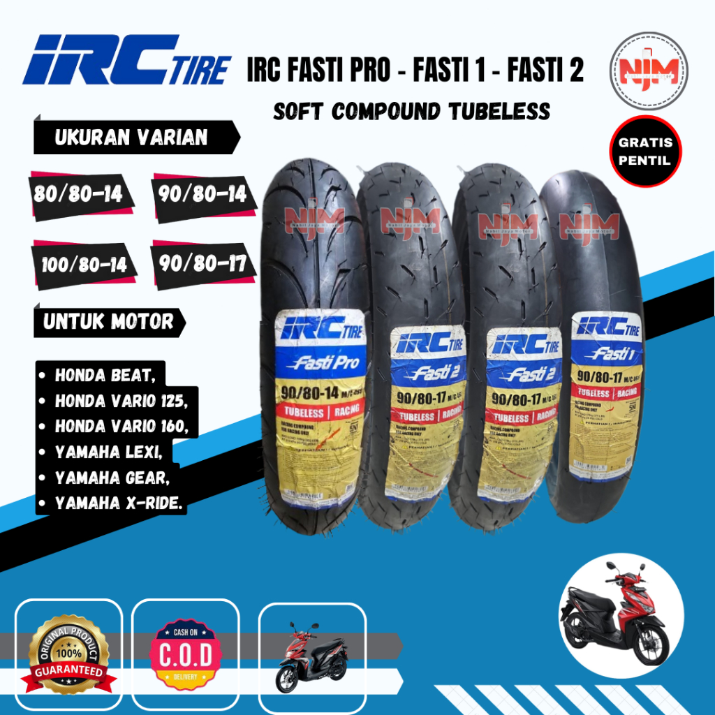 Jual ban tubles irc fasti pro Soft Compound Ring 14 80/80 90/80 100/80 ...