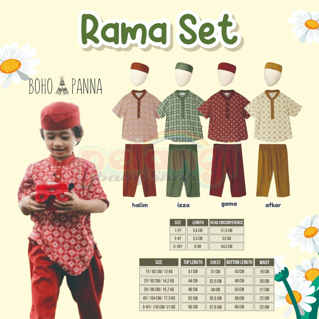 Jual BOHOPANNA | BOHO | BOHO PANNA RAMA SET | BOHO PANNA RAMA SET BAJU LEBARAN ANAK | KOKO SET ...
