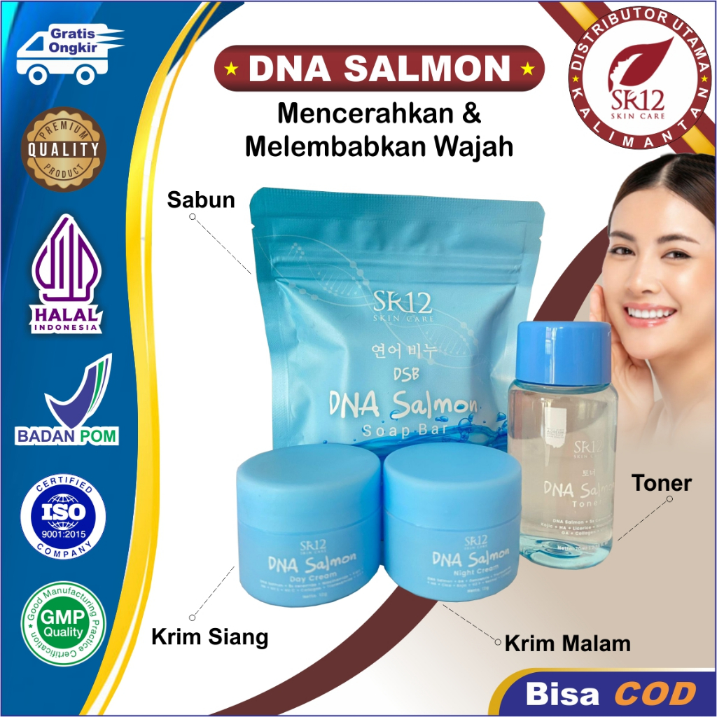 Jual DNA Salmon Package SR12 Skincare Mencerahkan & Melembapkan Serta Menutrisi Kulit Wajah ...