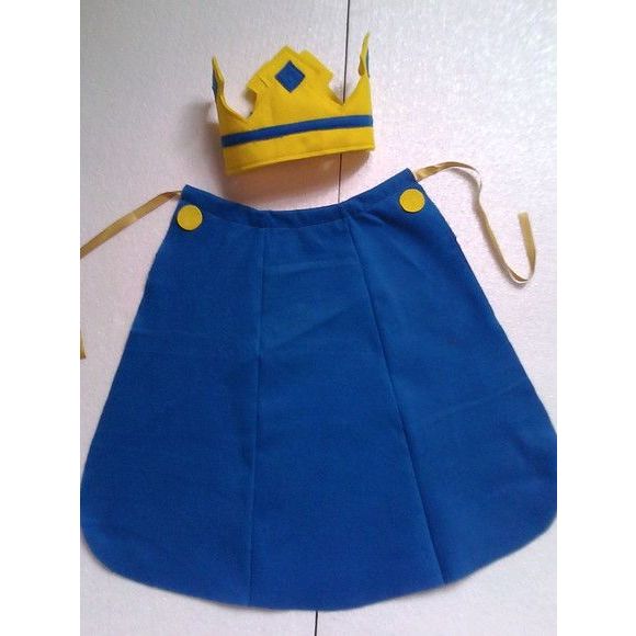 Jual Set Kostum Raja Anak Jubah Mahkota Biru Kuning King Costume Kids ...