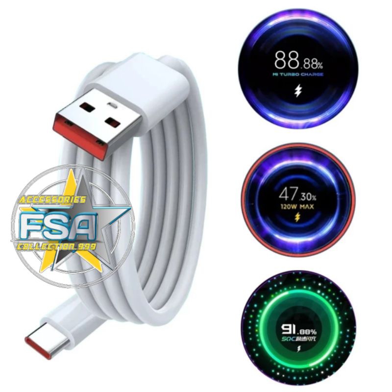 Jual KABEL DATA XIAOMI USB TYPE C TURBO MAX SUPER FAST CHARGING REDMI ...