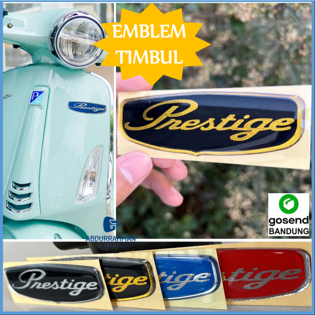 Jual Emblem Sticker Stiker Timbul Prestige Untuk Motor Vespa Scoopy ...