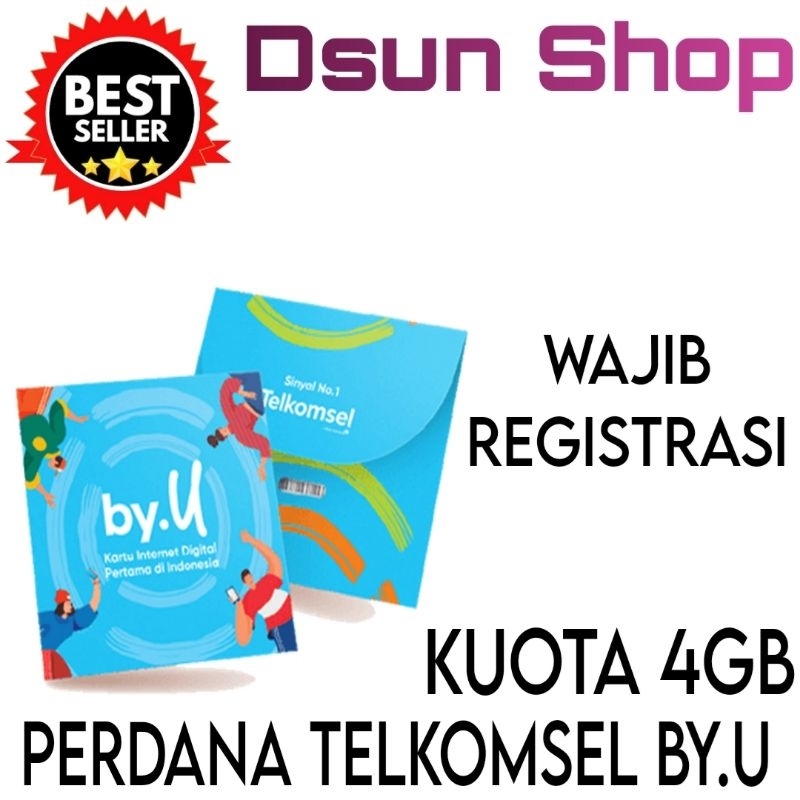 Jual kartu telkomsel By.u kuota ter injek 3gb 7gb aktif selamany ...