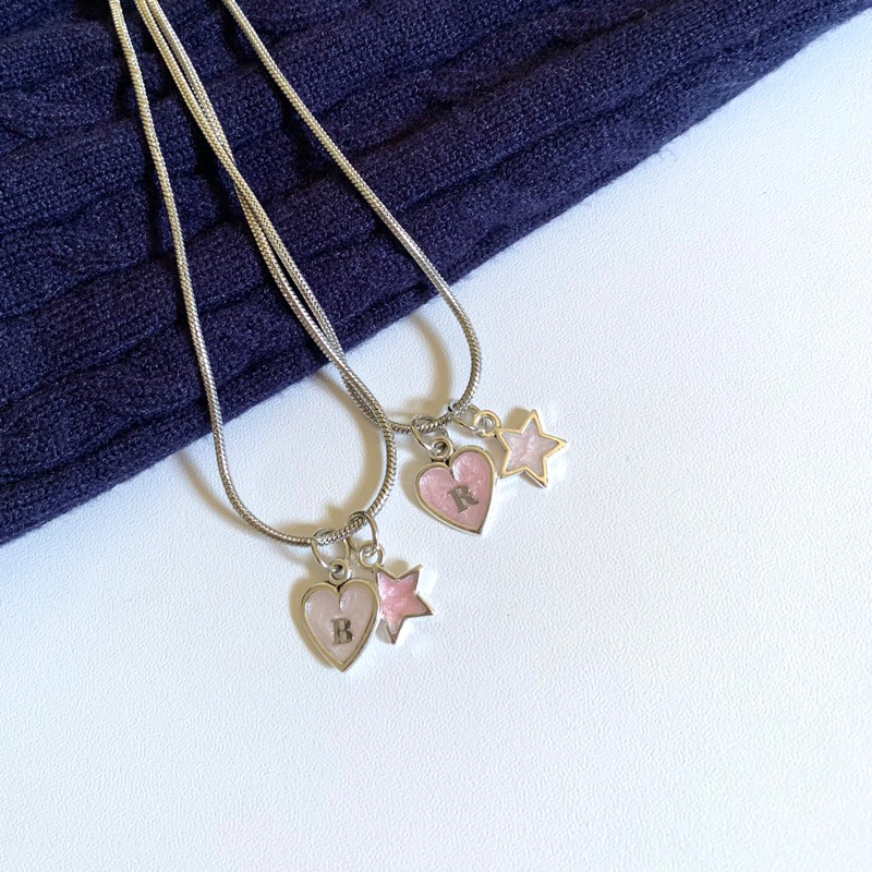 Jual RUBY INITIAL NECKLACE / Kalung initial huruf nama titanium custom ...