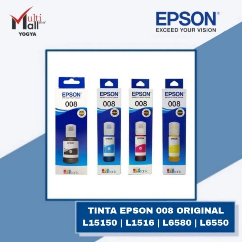 Jual Tinta Epson 008 Original T008 B C M Y for Printer L15150, L15160 ...