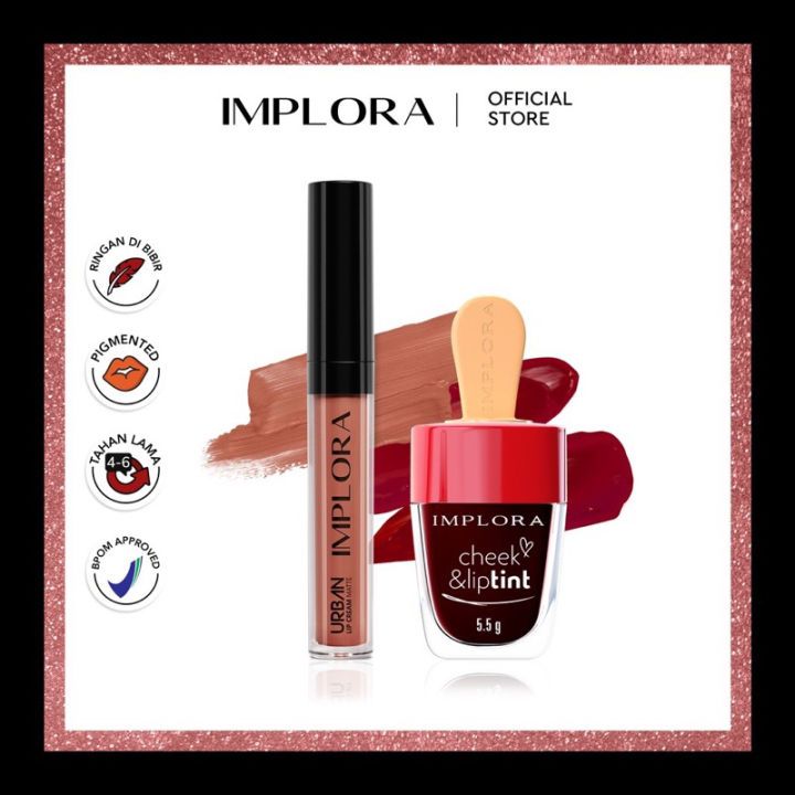 Jual IMPLORA PAKET OMBRE LIPTIN VAMPIR BLOOD + LIP CREAM DUSKY NUDE ...