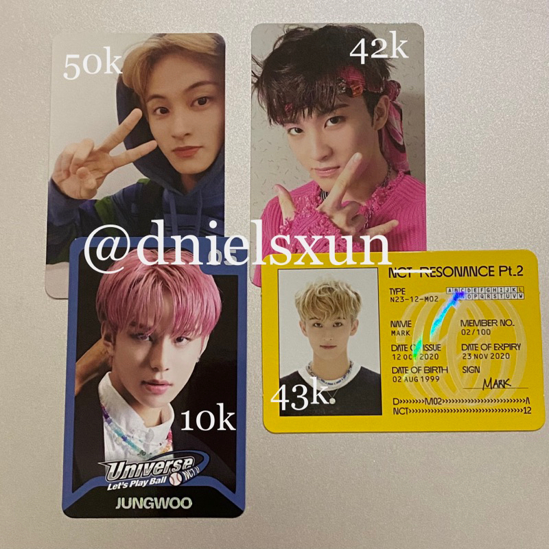 Jual PHOTOCARD NCT MARK ID CARD (IDC) RESONANCE DEPARTURE JUNGWOO ...