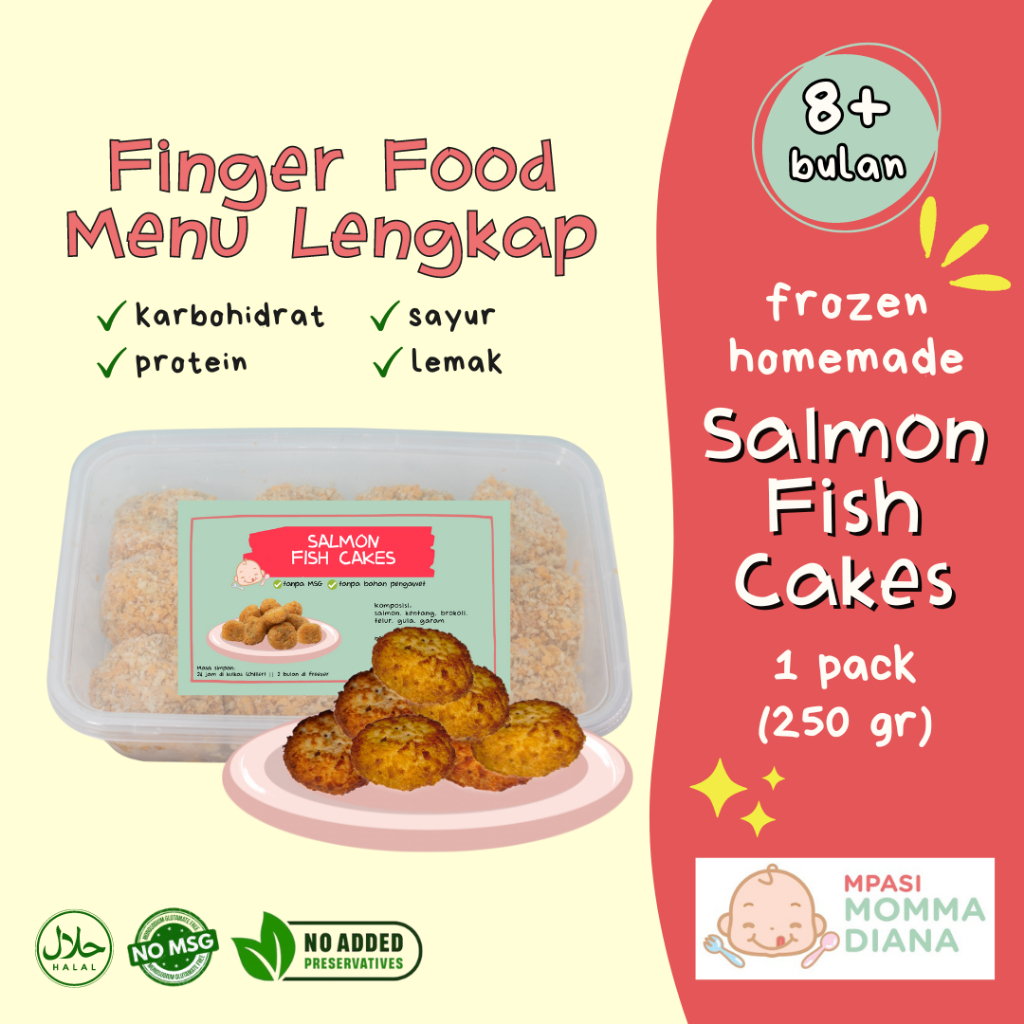 Jual Salmon Fish Cakes || Frozen Finger Food MPASI bayi balita anak ...