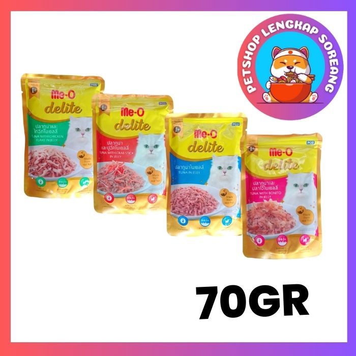 Jual MEO delite pouch premium 70gr all variant meo wet food | Shopee ...