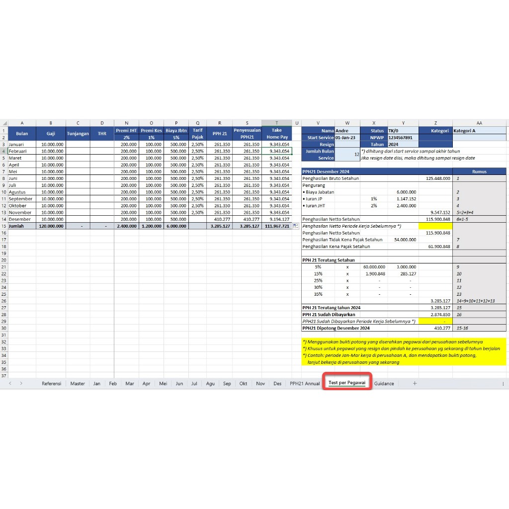 Jual Template Excel Otomatis Menghitung PPH21 TER Bulanan dan Tahunan ... Jual Template Excel Otomatis Menghitung PPH21 TER Bulanan dan Tahunan ...