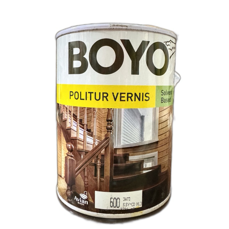 Jual POLITUR VERNIS BOYO 1 LITER AVIAN SOLVENT BASED/ CAT KAYU BAHAN ...