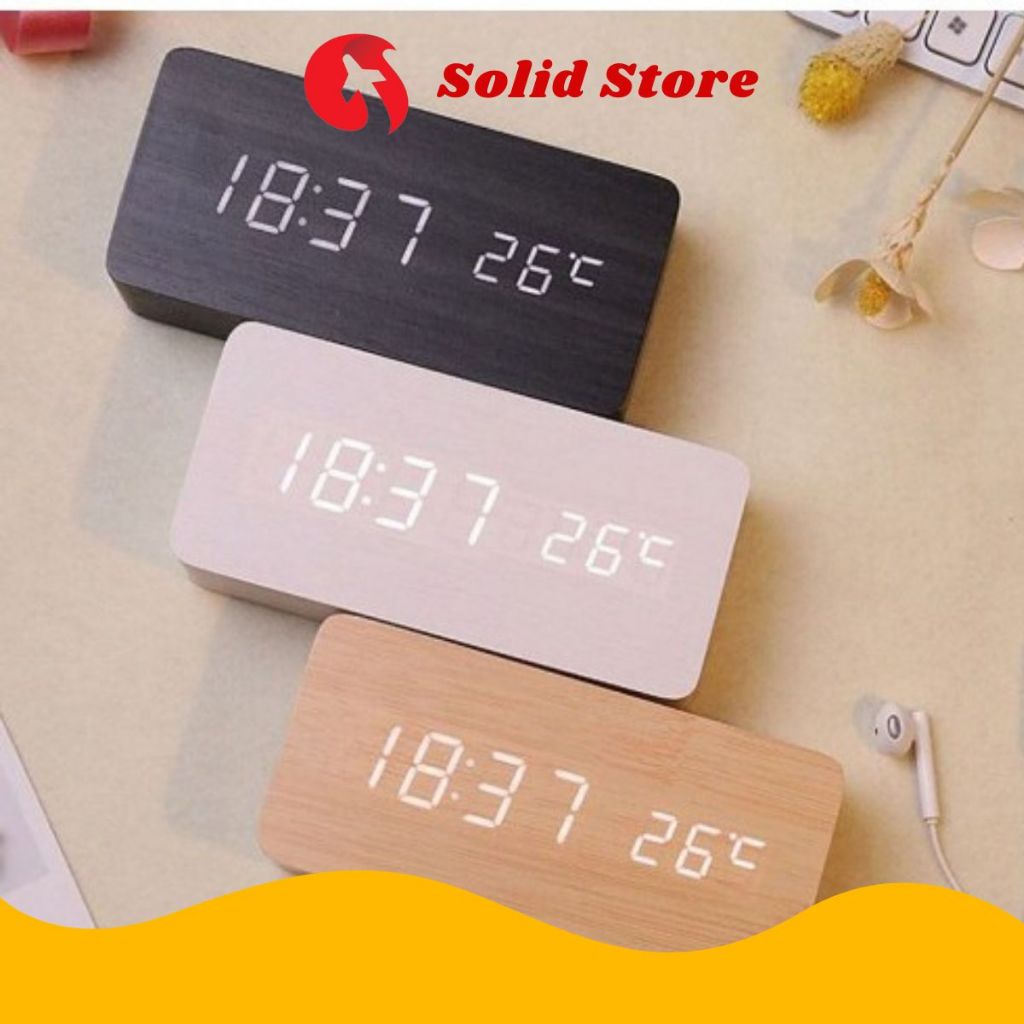 Jual Jam Meja Kayu Digital Led Weker Desain Wood Alarm LED jd-03 Clock ...