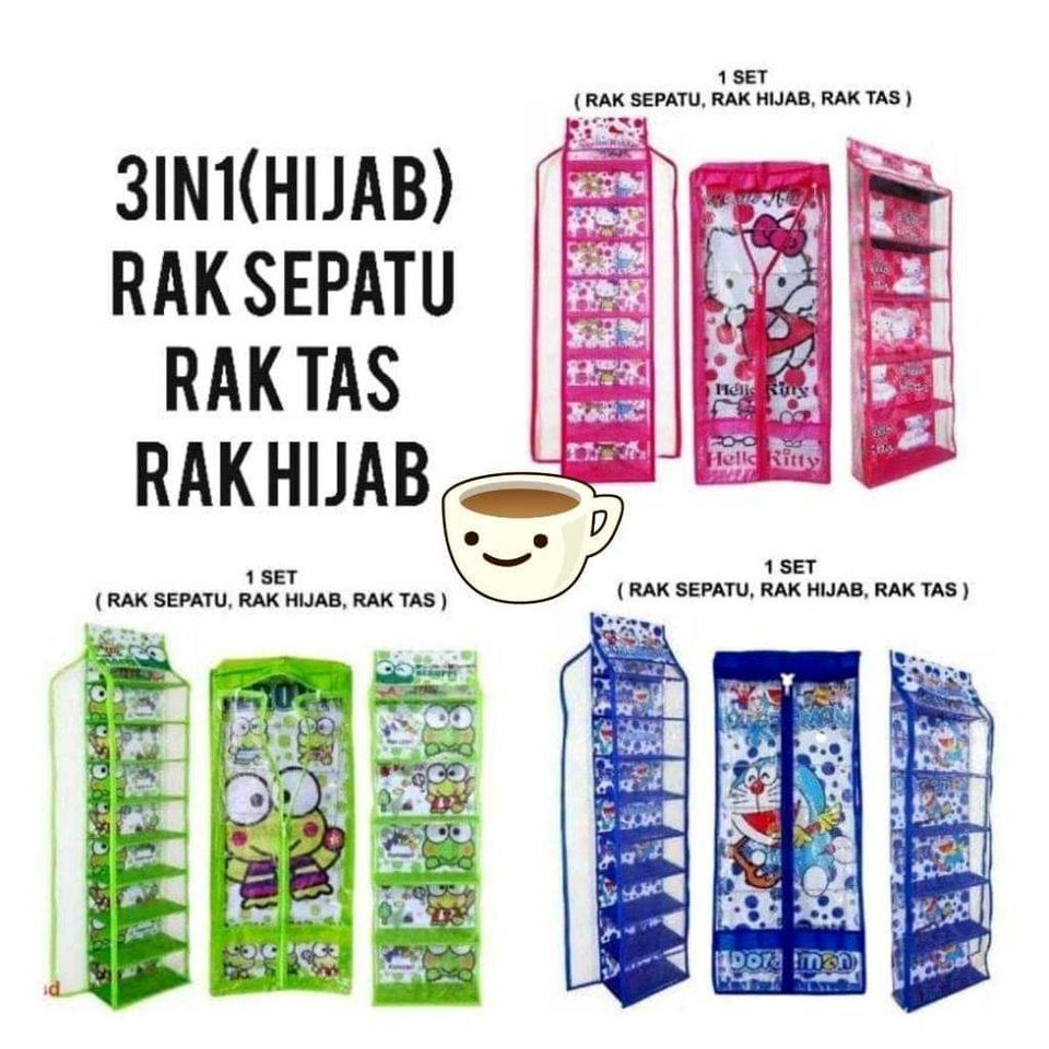 Jual RAK SET Gantung 3in1 ( Rak Tas, Rak Sepatu, Rak Jilbab ) | Shopee ...