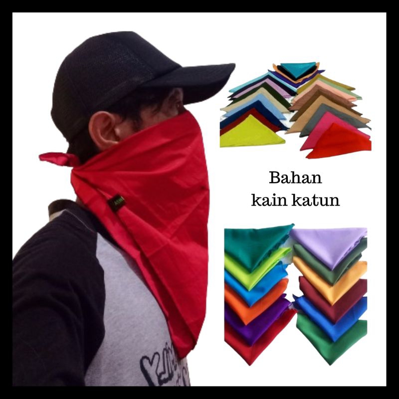Jual slayer kain bandana masker scraf multifungsi motif polos ujung ...