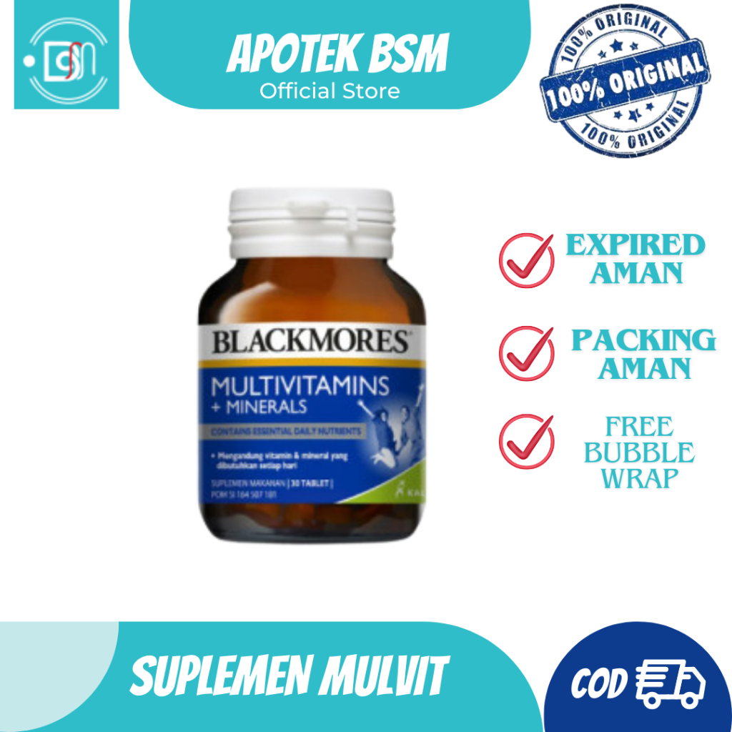Jual Blackmores Multivitamins Plus Minerals BPOM Kalbe 30 Tab Suplemen Vitamin Dan Mineral ...