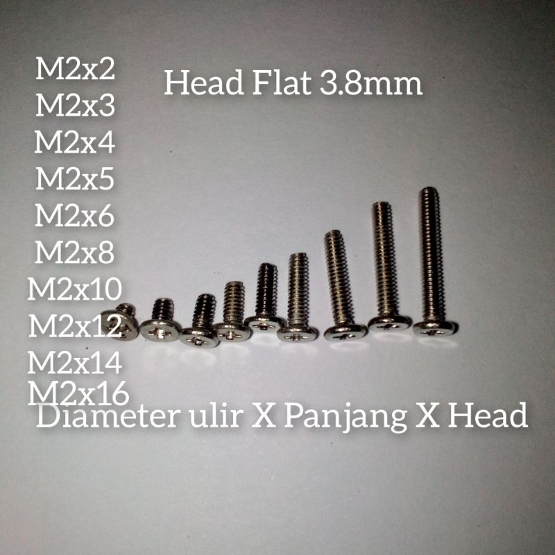 Jual SEKRUP BAUT SCREW M2 LAPTOP NOTEBOOK UNIVERSAL 2mm | Shopee Indonesia