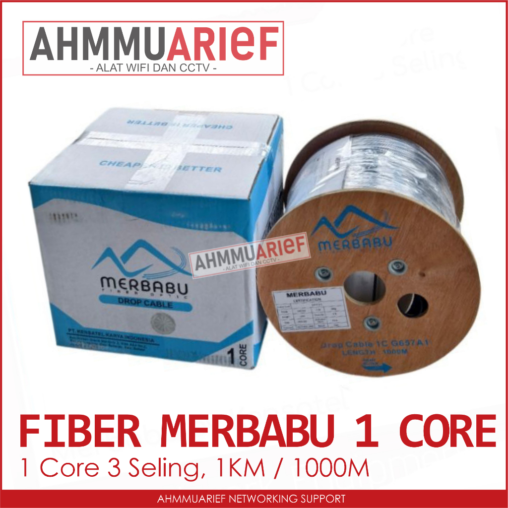 Jual KABEL CABLE DROP CORE DROP WIRE FO FIBER OPTIK MERK MERBABU BY ...