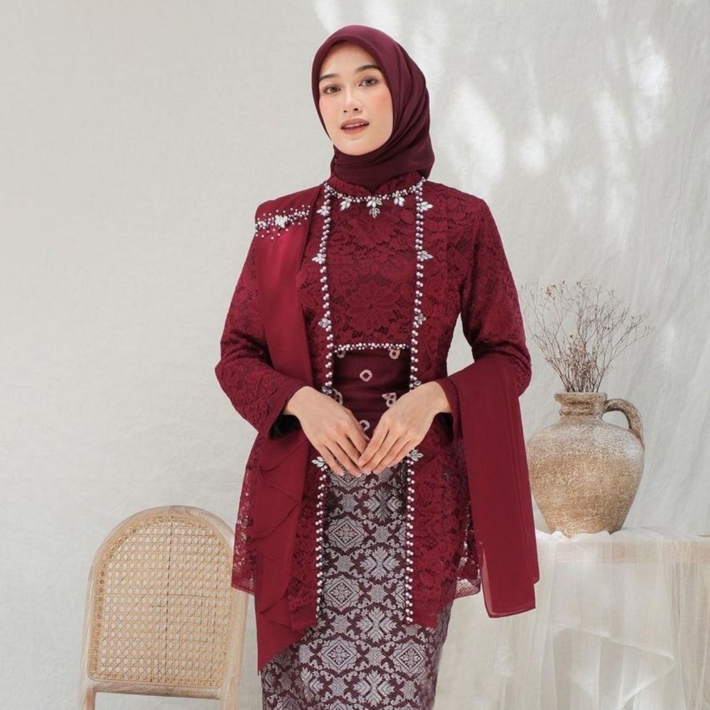 Jual Kebaya Kutubaru Laksmi Set Kebaya Modern Wisuda Lamaran Tunangan Free Selendang dan Obi ...