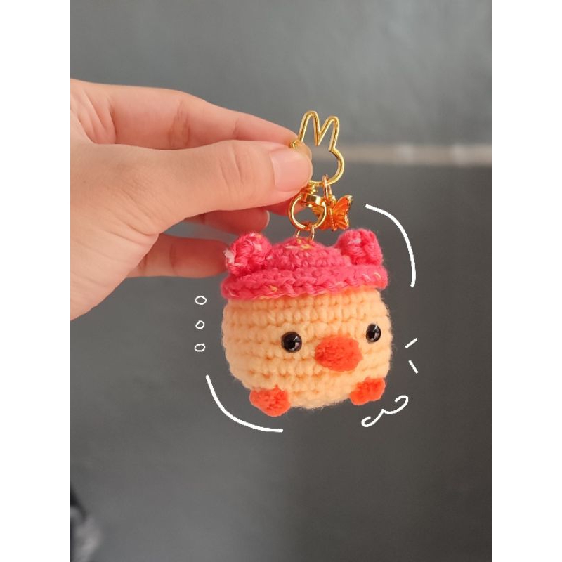 Jual Piu piu mini chicken amigurumi chick keychain gantungan crochet ...