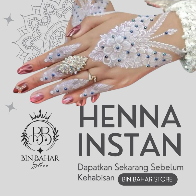 Jual Henna Instan/Henna Tatto/Henna Tempel/Henna Stiker Warna Putih Untuk Pengantin | Shopee ...