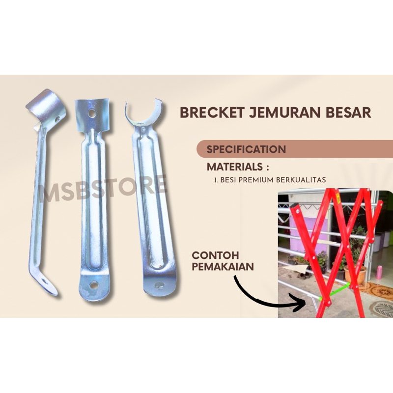 Jual BRECKET JEMURAN BESAR LUBANG 1/ BRECKET TIANG JEMURAN | Shopee ...