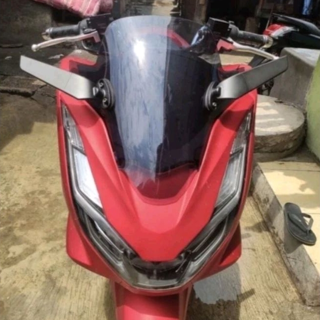 Jual Visor Windshield PCX 150 dan PCX 160 STANDART PLUS SPION WINGLET ...