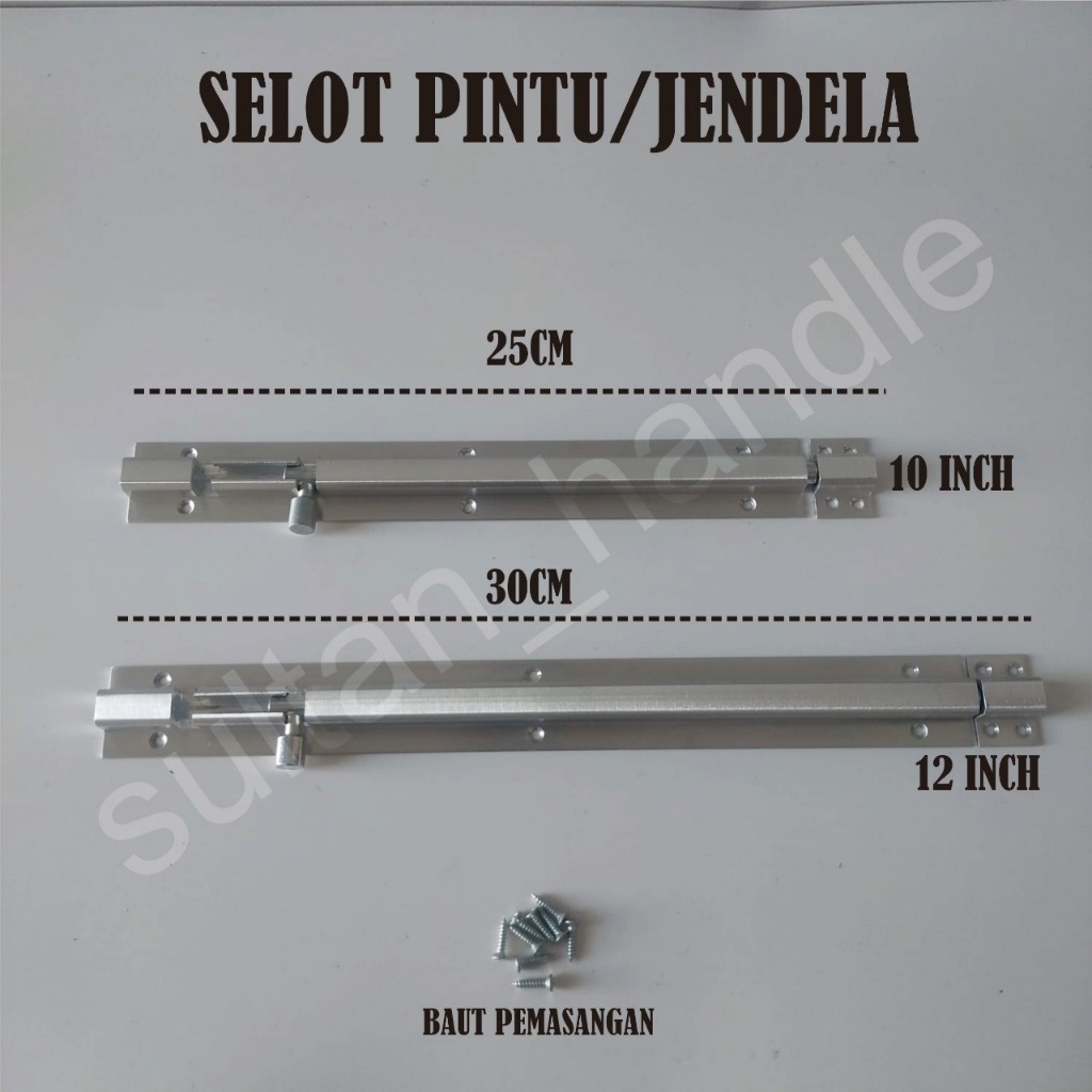 Jual selot kunci grendel pintu jendela 10 inch 12 inch | Shopee Indonesia