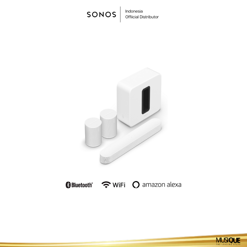 Jual Sonos 5.1 with Beam Gen2, Era 100 pair & Sub Gen3 - White | Shopee ...