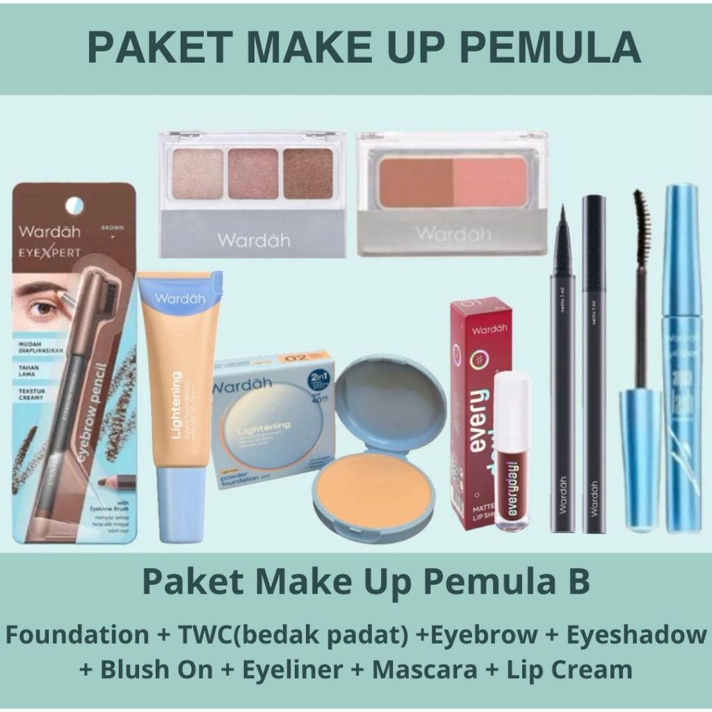 Jual PAKET WARDAH MAKE UP PEMULA / PAKET BASIC MAKE UP KOMPLIT | Shopee ...