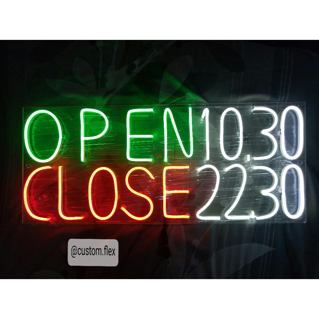 Jual Custom Lampu Neon Flex Tulisan Open Close Buka Tutup Design Bebas ...