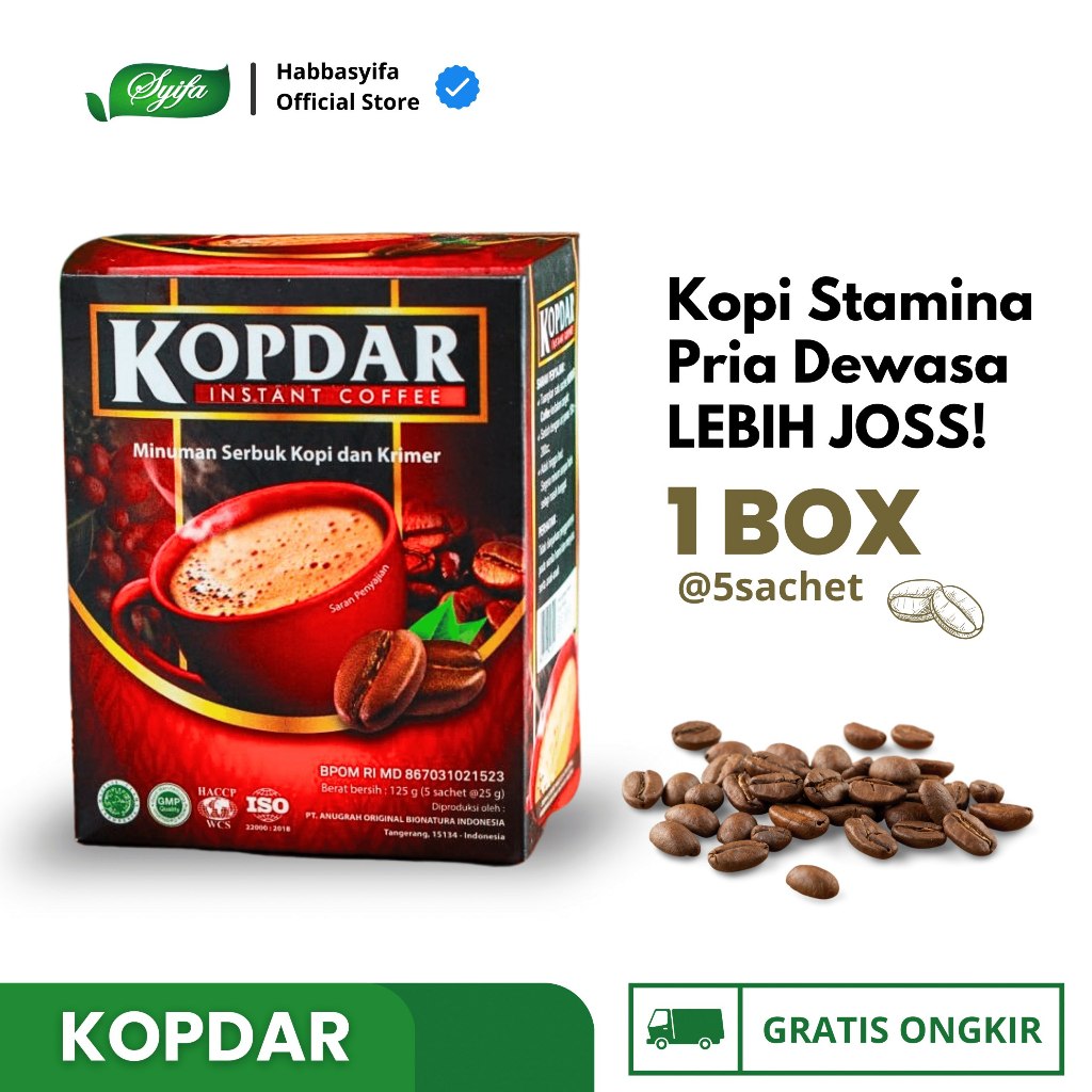 Jual Kopi Stamina Pria KOPDAR Instant Coffee for Man Isi 5 Sachet ...