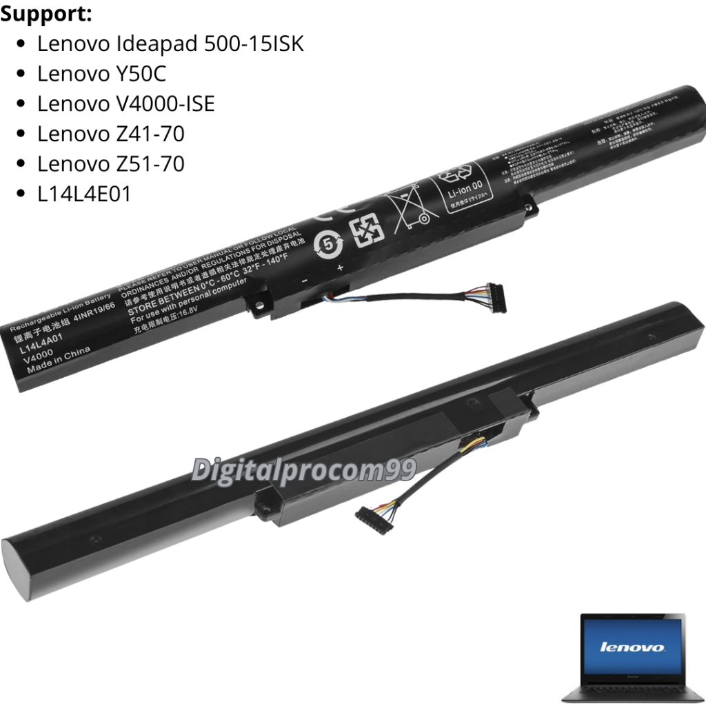 Jual Baterai Lnovo Ideapad 500-15ISK Y50C V4000-ISE Z41-70 Z51-70 ...