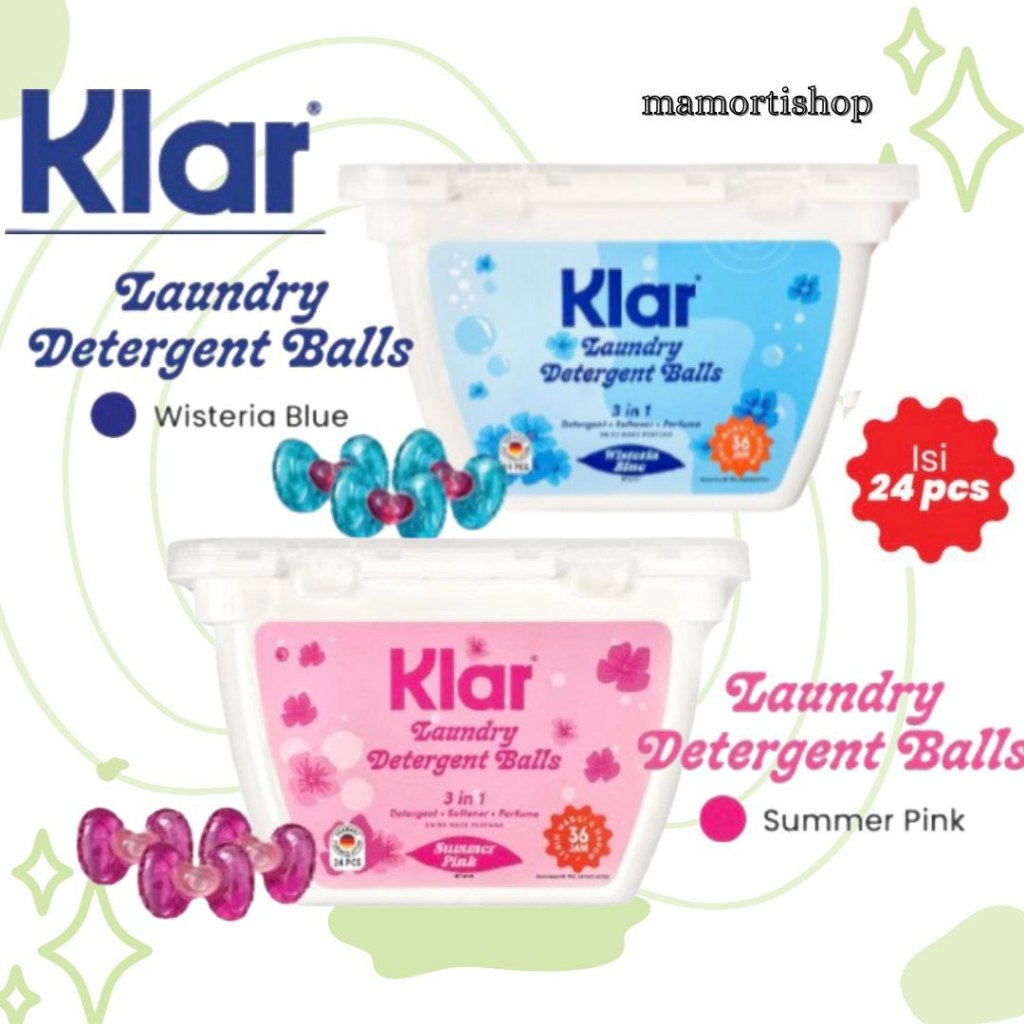 Jual KLAR Laundry Detergent Ball 3 in 1 (Box) in Summer Pink | 24pcs ...