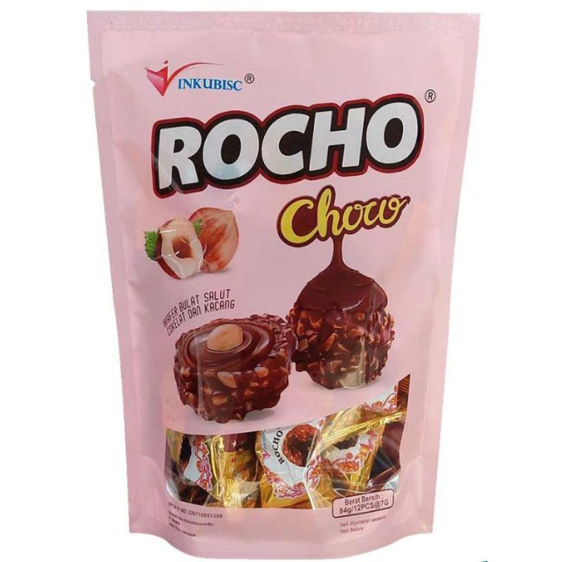 Jual Rocho choco Wafer Bulat Salut dan kacang 84gr | Shopee Indonesia