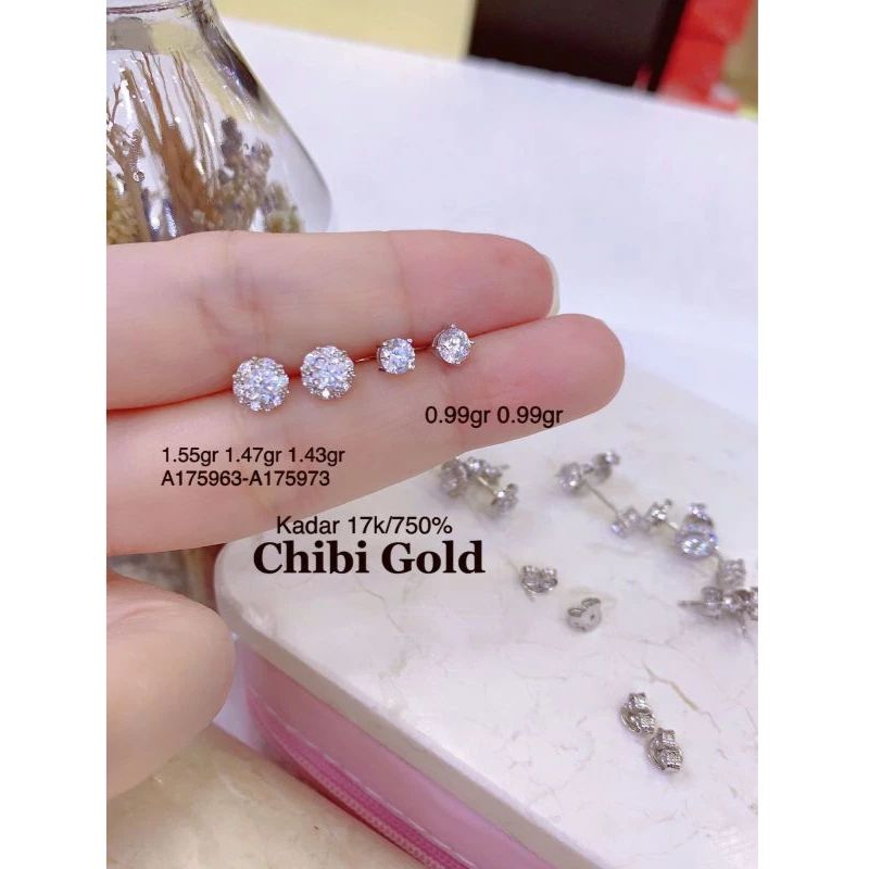 Jual Anting soliter Nagita Diamond looks emas 750 kadar 17k Anting ...