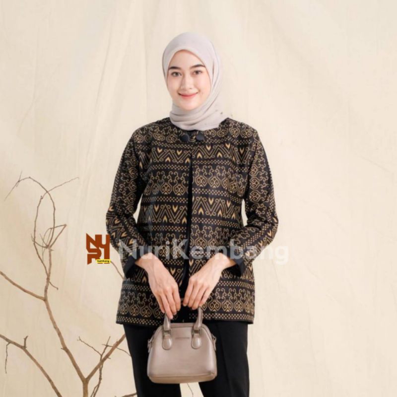 Jual Baju Batik Wanita Modern Terbaru Model Bolero Blouse Batik Kerja ...
