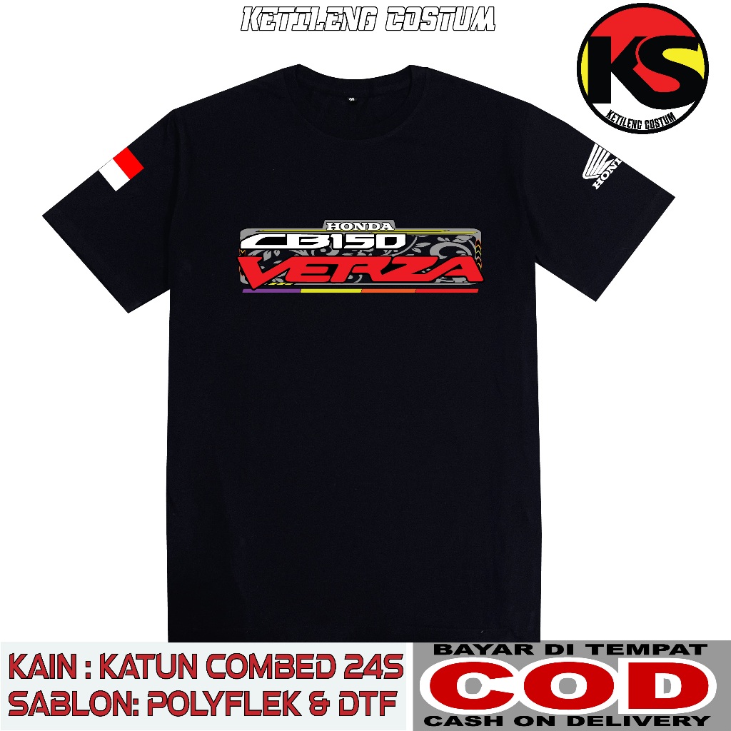 Jual KAOS HONDA CB 150 VERZA BAHAN COTTON COMBED 24S TEBAL BISA COD ...