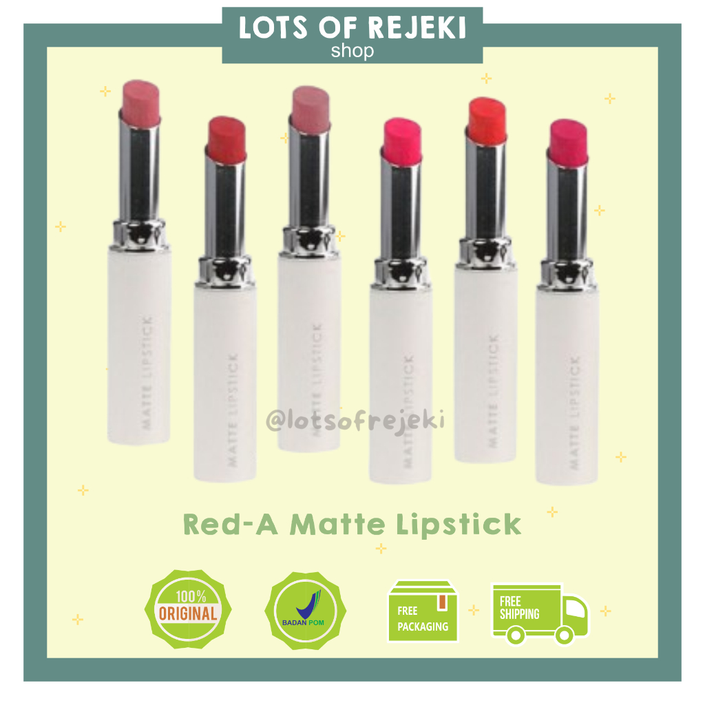 Jual Red-A Matte Lipstick (with Vit E, UV FILTER & Aloe Vera Extract ...