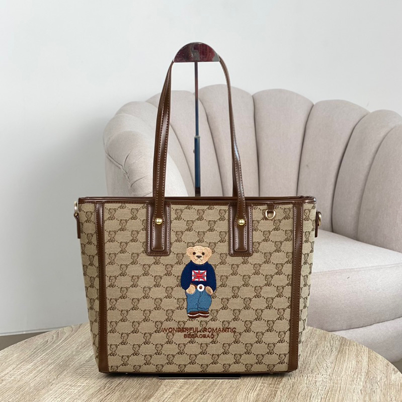 Jual BEIBAO BEAR LOGO TOTEBAG | Shopee Indonesia