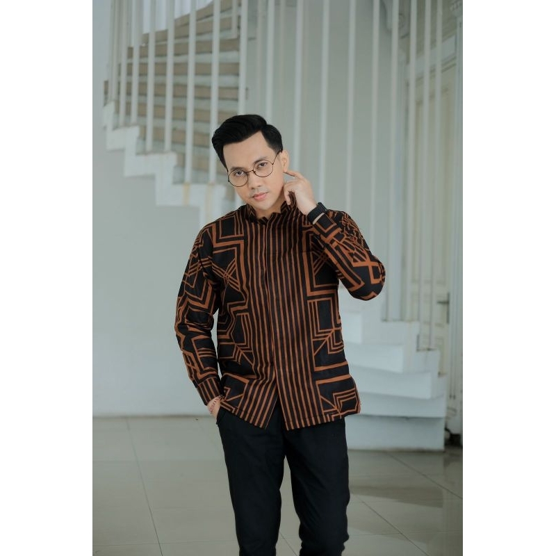 Jual Baju Koko Batik Pria Lengan Panjang Full Fuling | Shopee Indonesia