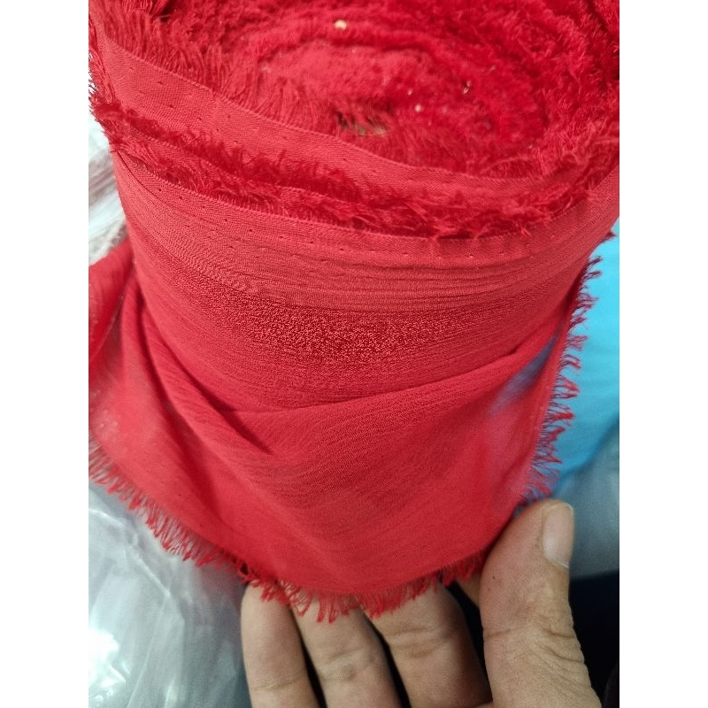 Jual Kain Sifon Crinkle / Bahan Chiffon Silk Yoryu / Sifon Salju ( Snow ...