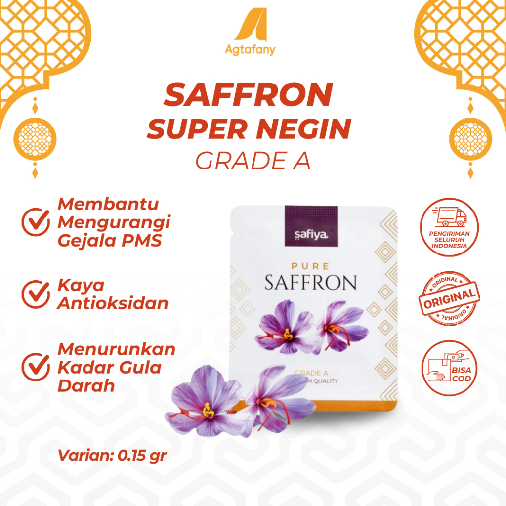 Jual Saffron Sachet Super Negin Grade A High Quality Safiya | Shopee ...