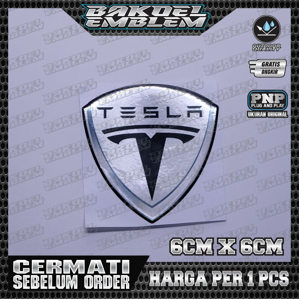 Jual Emblem logo tesla / emblem timbul tesla / sticker tesla / stiker ...