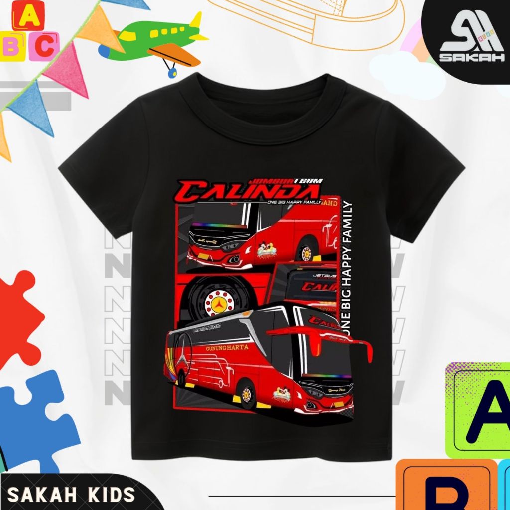 Jual Kaos Anak Custom Nama Combed 30s BUS CALINDA GUNUNG HARTA Untuk Harian dan Hadiah Anak Laki ...