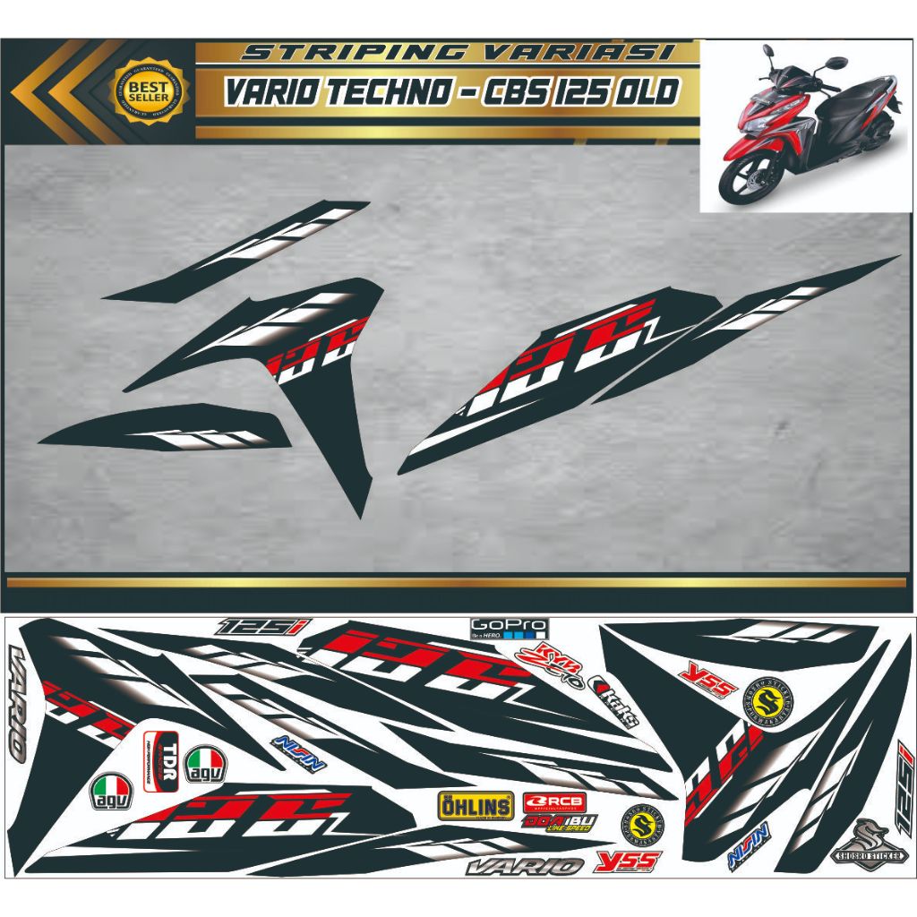Jual STRIPING MOTOR HONDA VARIO TECNHO DECAL CUSTOM SIMPEL MODEL ...