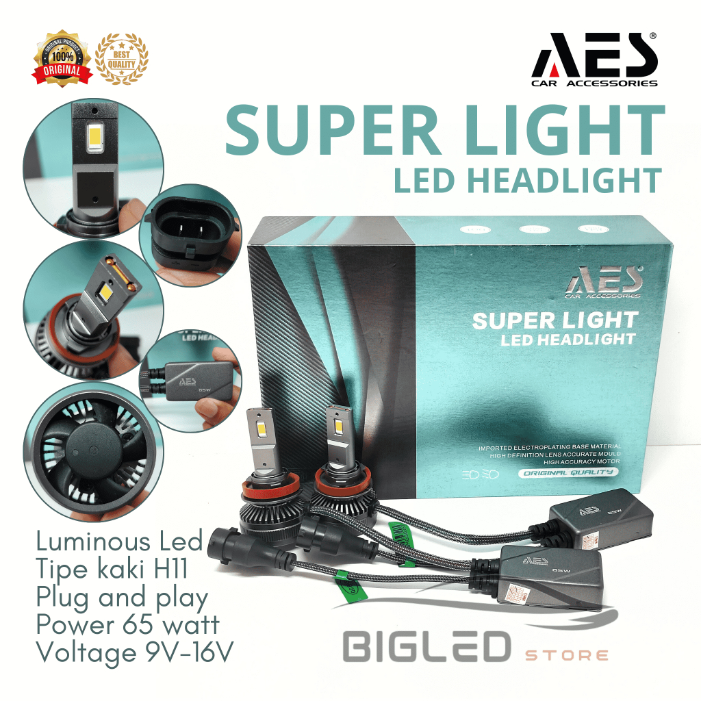 Jual LED AES Super Light 65 W & Big Power 100 W H4 H7 H9 H11 HB3 HB4 ...