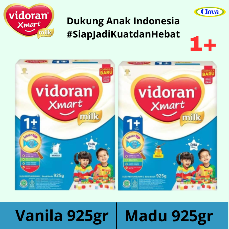 Jual Vidoran Xmart 1+ Imun Up Vanila - Madu Susu Formula 925g Untuk Usia 1-3 Tahun | Shopee ...